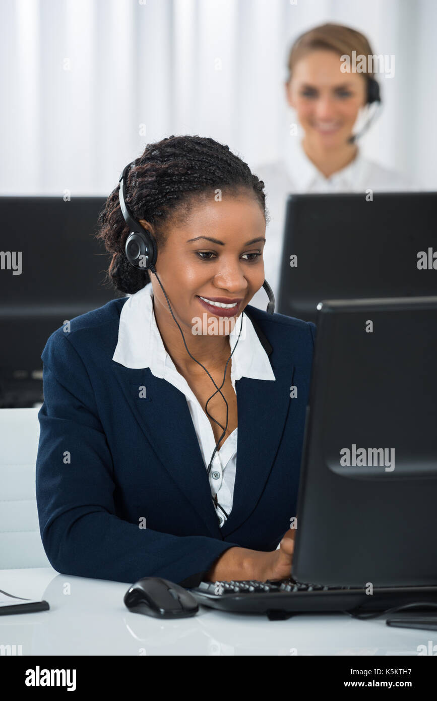 African american black female telemarketer service hi-res stock ...