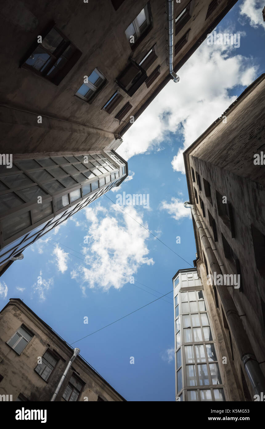 Typical courtyard structure shapes of Saint Petersburg, Russia Stock ...