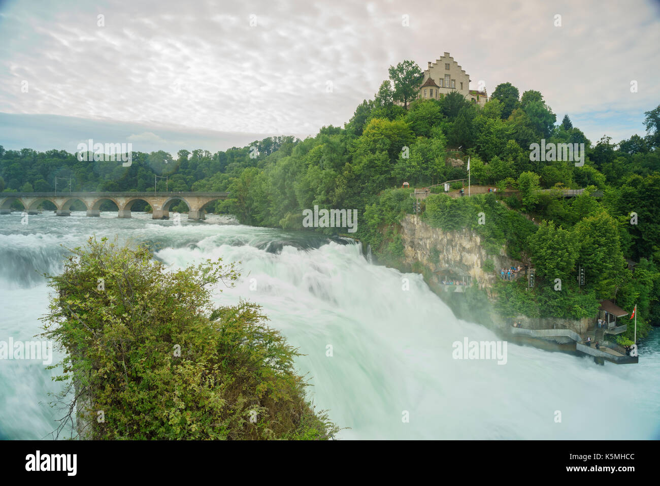 The biggest waterfall - Rhine Falls with Laufen Castle at Europe ...