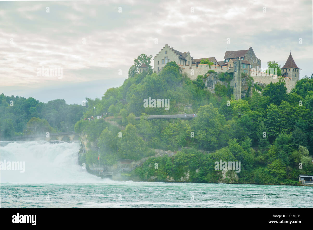The biggest waterfall - Rhine Falls with Laufen Castle at Europe ...