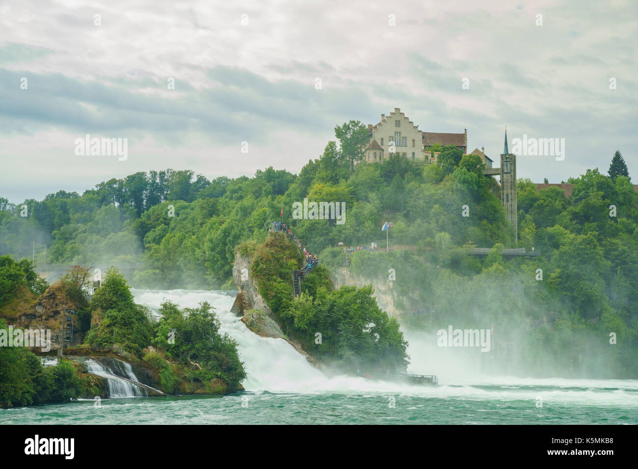 The biggest waterfall - Rhine Falls with Laufen Castle at Europe ...