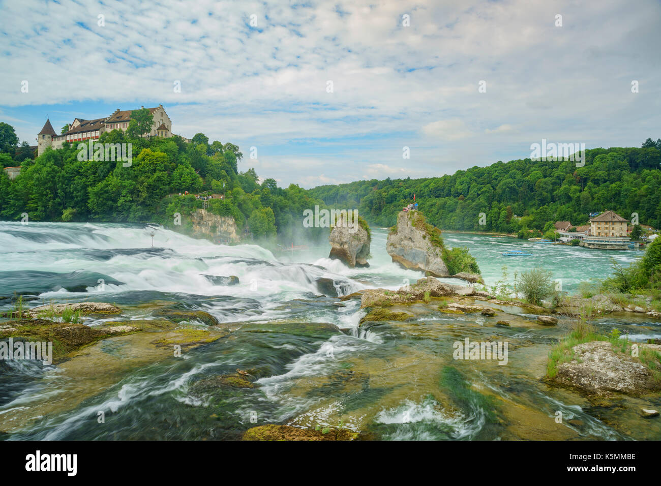 The biggest waterfall - Rhine Falls with Laufen Castle at Europe ...