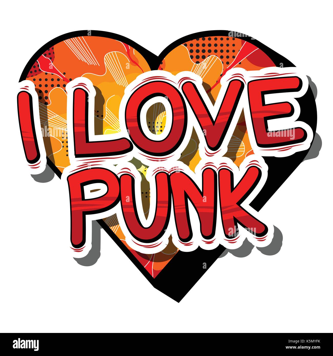 I Love Punk - Comic book word on abstract background Stock Vector Image ...