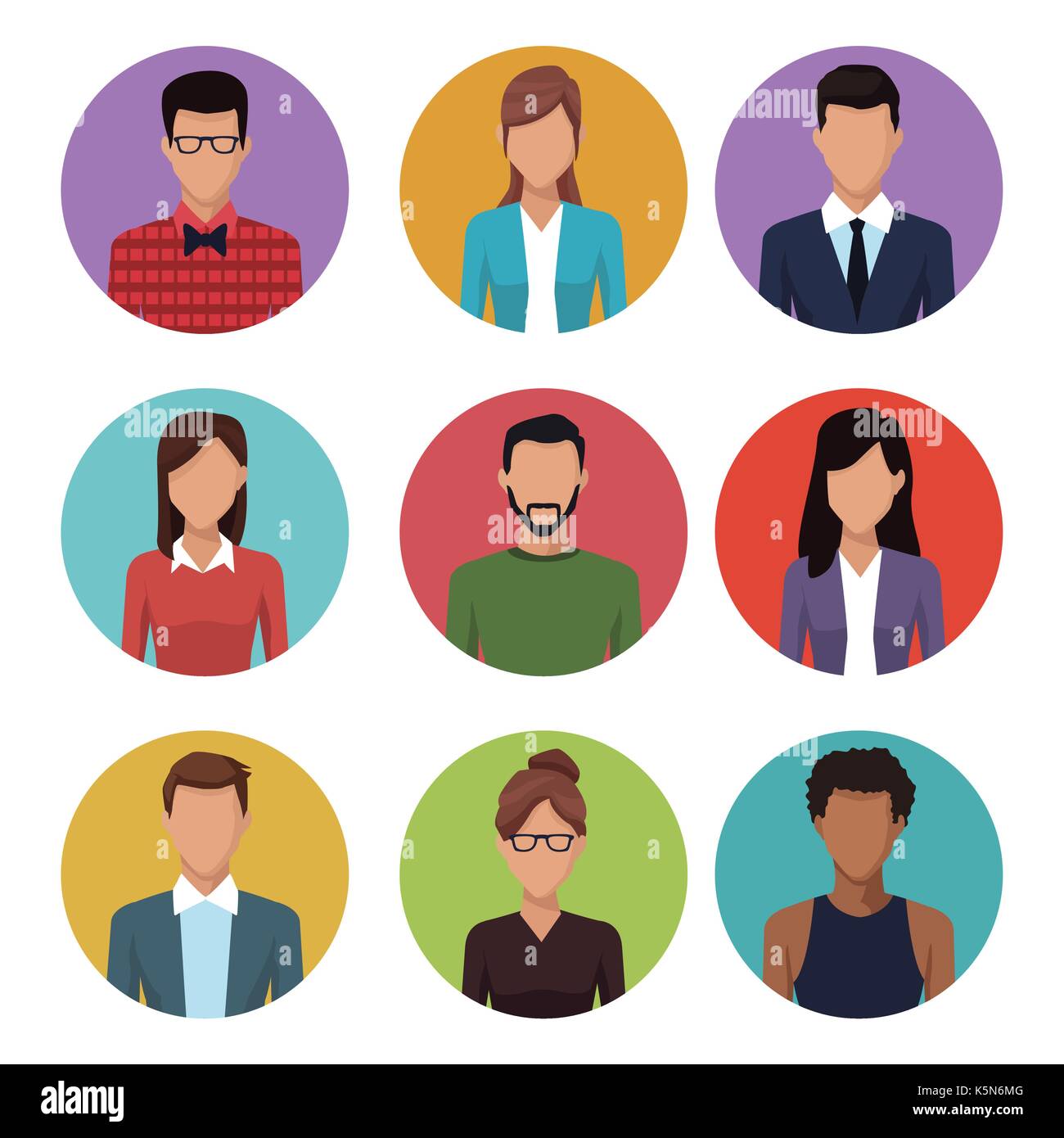 People round icons Stock Vector Image & Art - Alamy