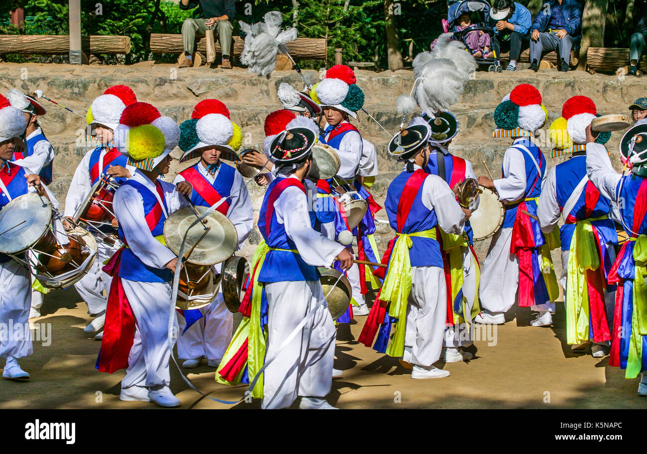 South Korea, Gyeonggi Province, Korean Folk Village, performance of a ...