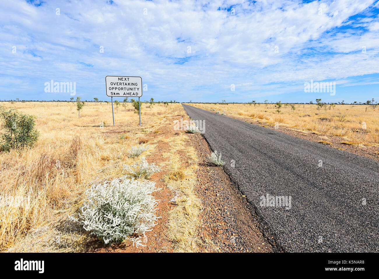 Remote Outback ribbon road near Julia Creek, Queensland, QLD, Australia ...