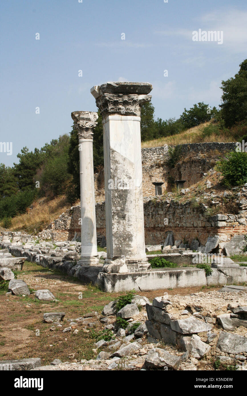 Philippi Archaeology Site (Basillica A, dated 500 AD).These ruins from ...