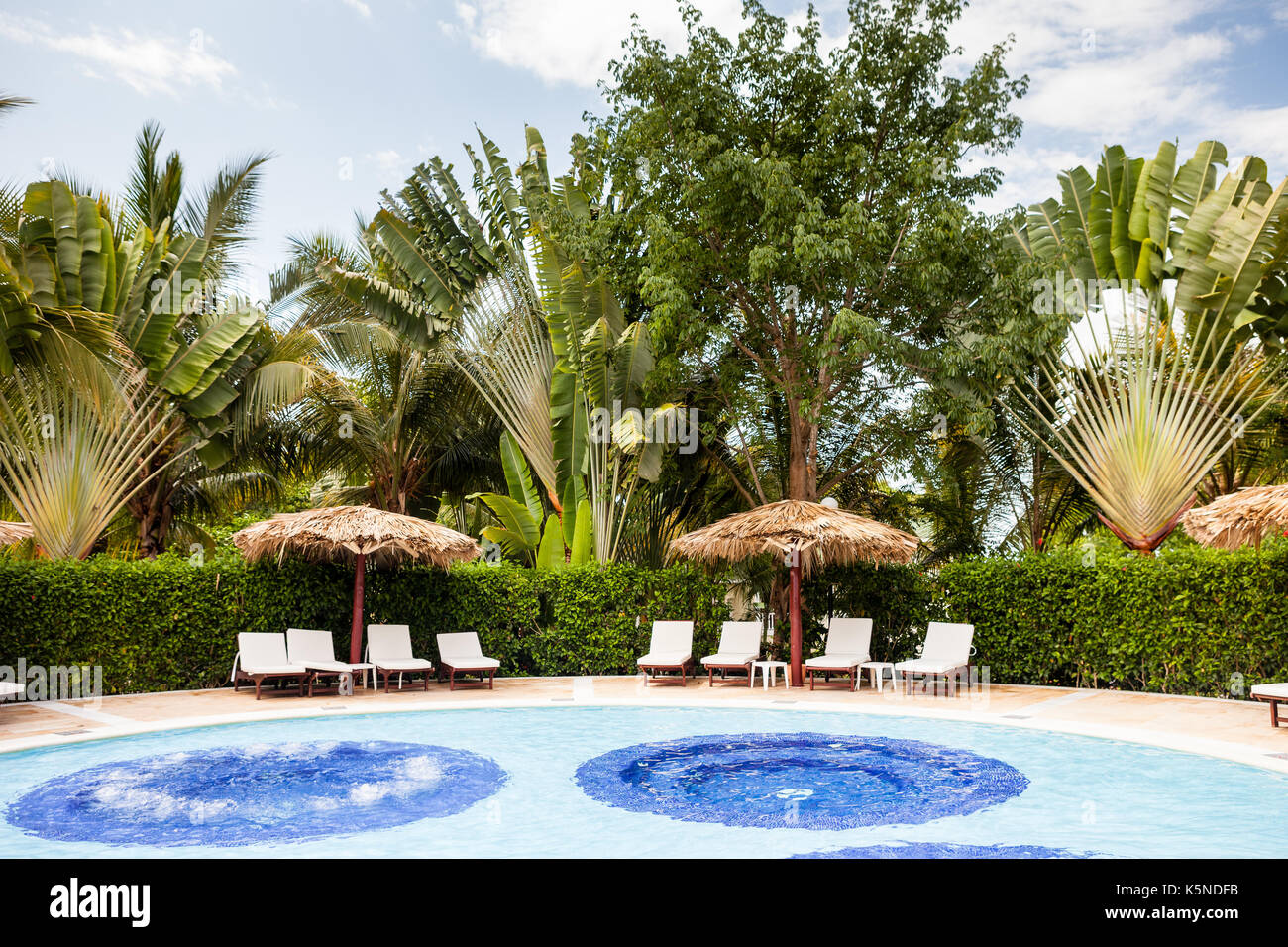 Tropical pool in a hotel Stock Photo - Alamy