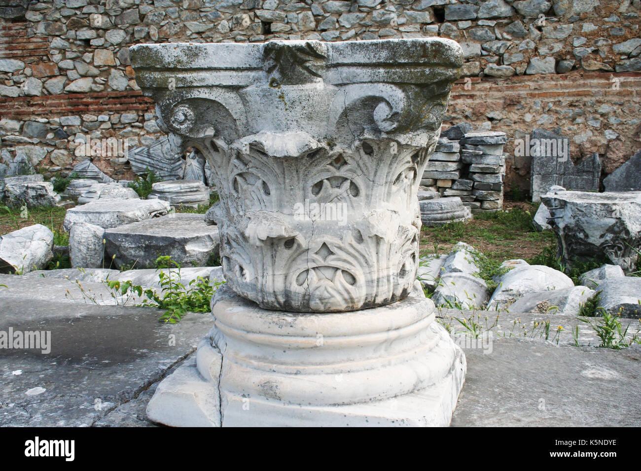 Philippi Archaeology Site (Basillica A, dated 500 AD).These ruins from ...