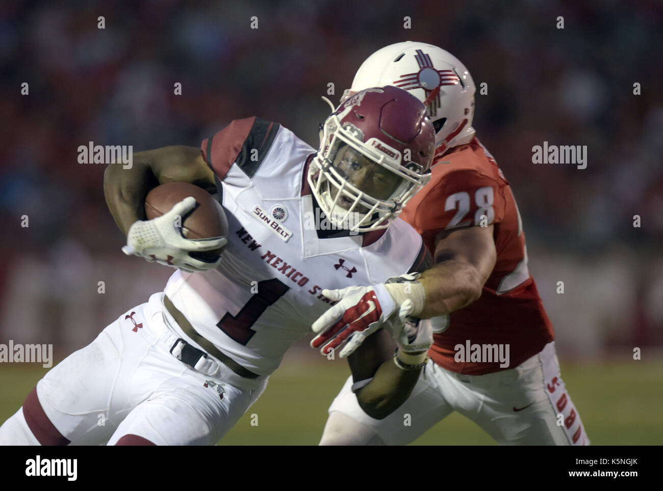 Albuquerque, NM, USA. 9th Sep, 2017. Albuquerque Journal.Aggie running ...