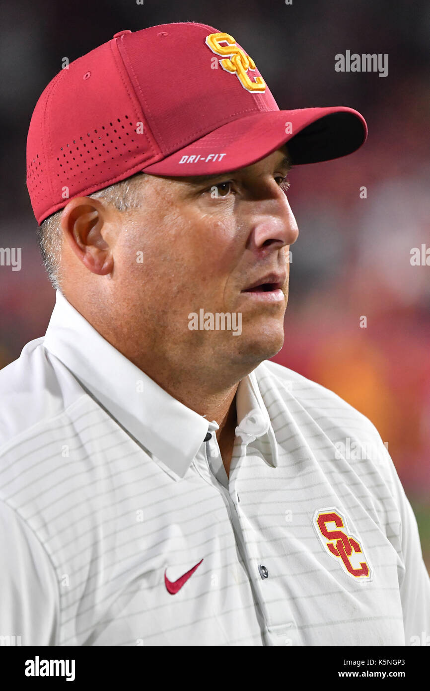 Los Angeles, CA, USA. 9th Sep, 2017. USC Trojans head coach Clay Helton ...