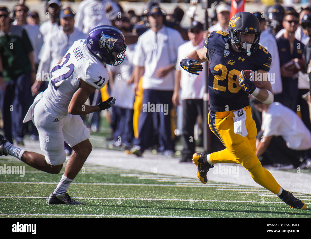 California Memorial Stadium. 09th Sep, 2017. U.S.A. California running ...
