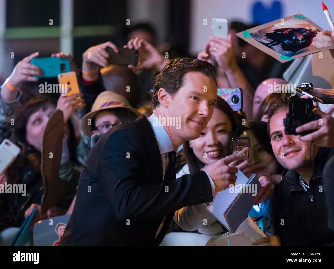 Toronto, Canada. 9th Sep, 2017. Actor Benedict Cumberbatch (front ...