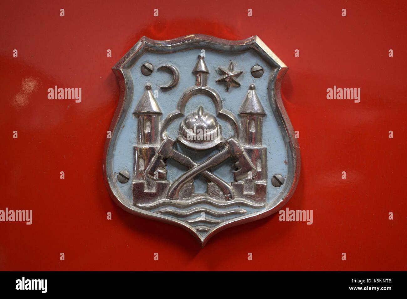 Oksbol, Denmark. 24th Aug, 2017. View of a Arhus fire truck at the tank ...