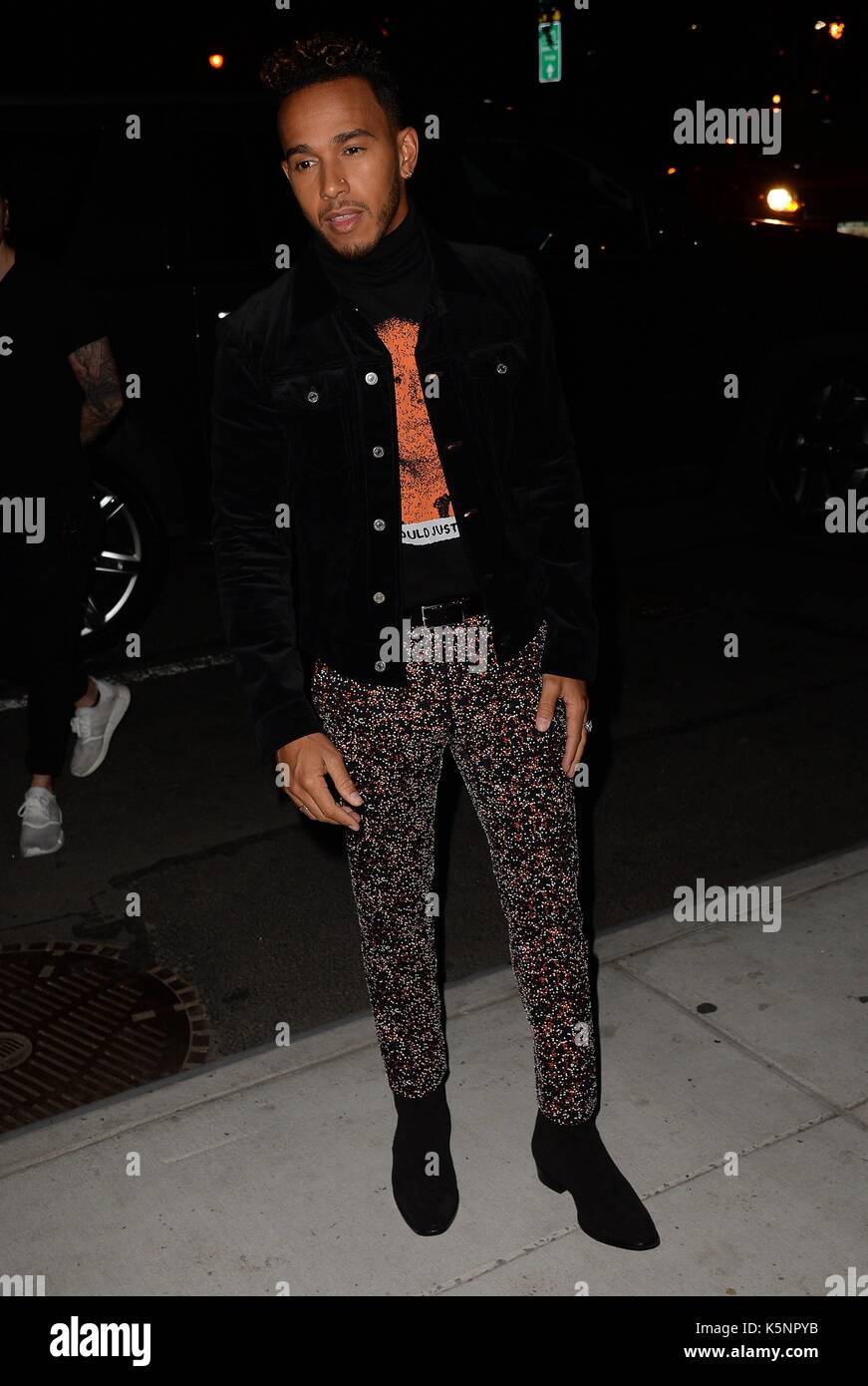 New York, NY, USA. 9th Sep, 2017. Lewis Hamilton out and about for Celebrity Candids - SAT, New ...