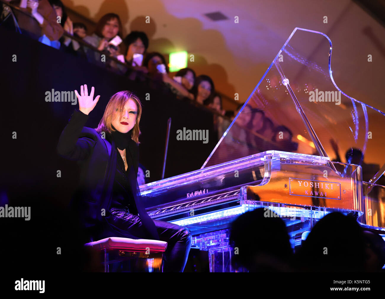 Tokyo, Japan. 9th Sep, 2017. Japanese singer and composer YOSHIKI plays ...