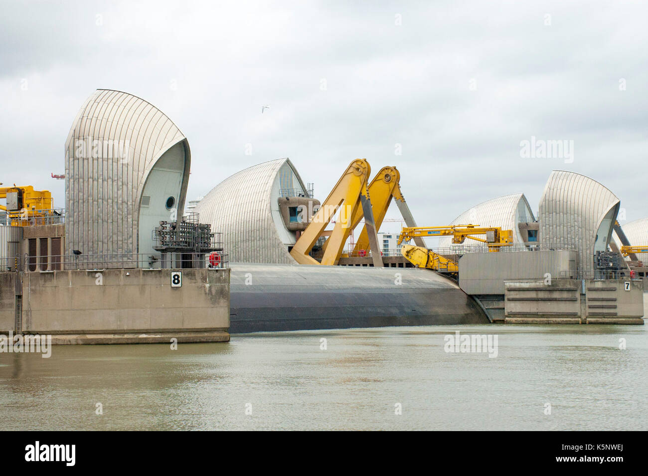 Thames barrier raised hi-res stock photography and images - Alamy