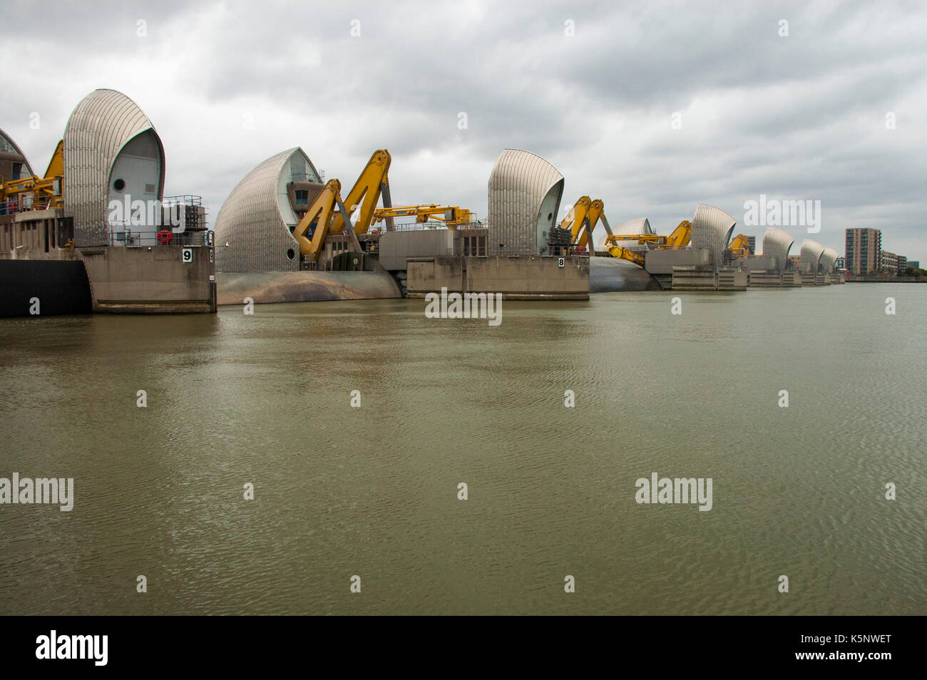 Thames barrier raised hi-res stock photography and images - Alamy