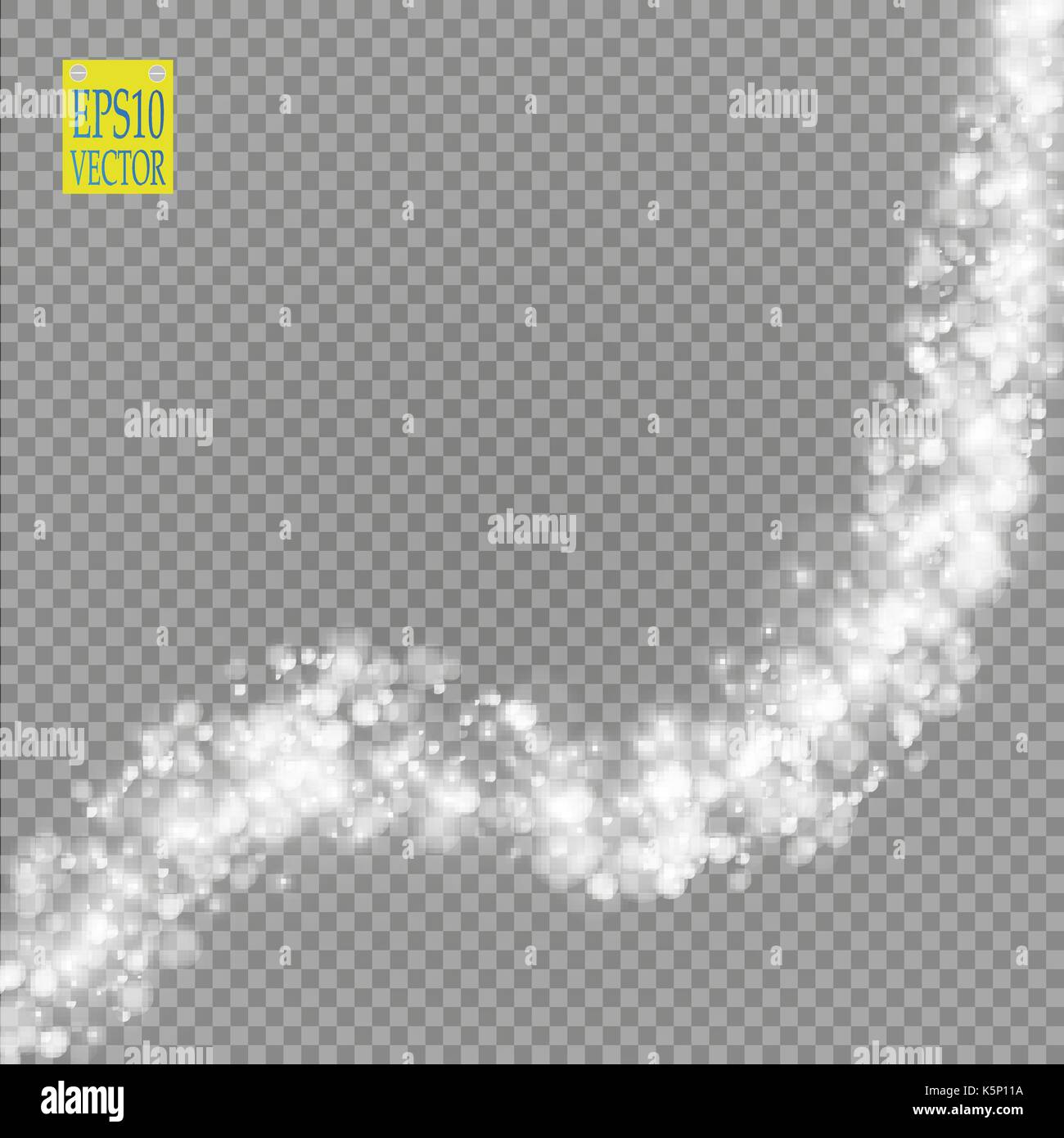Abstract white bokeh effect explosion with sparks modern design. Glow star burst or firework ...