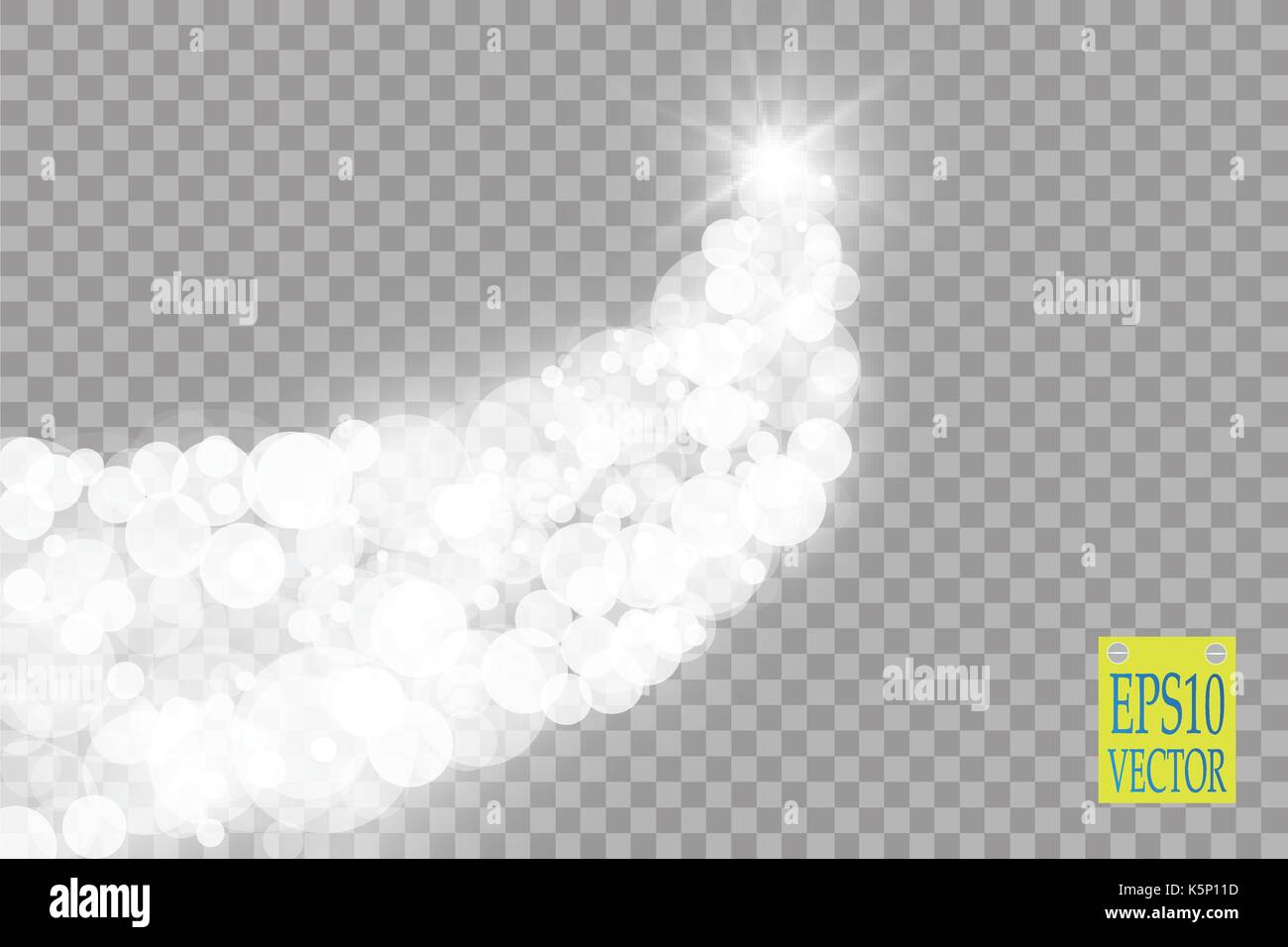 Abstract white bokeh effect explosion with sparks modern design. Glow star burst or firework ...