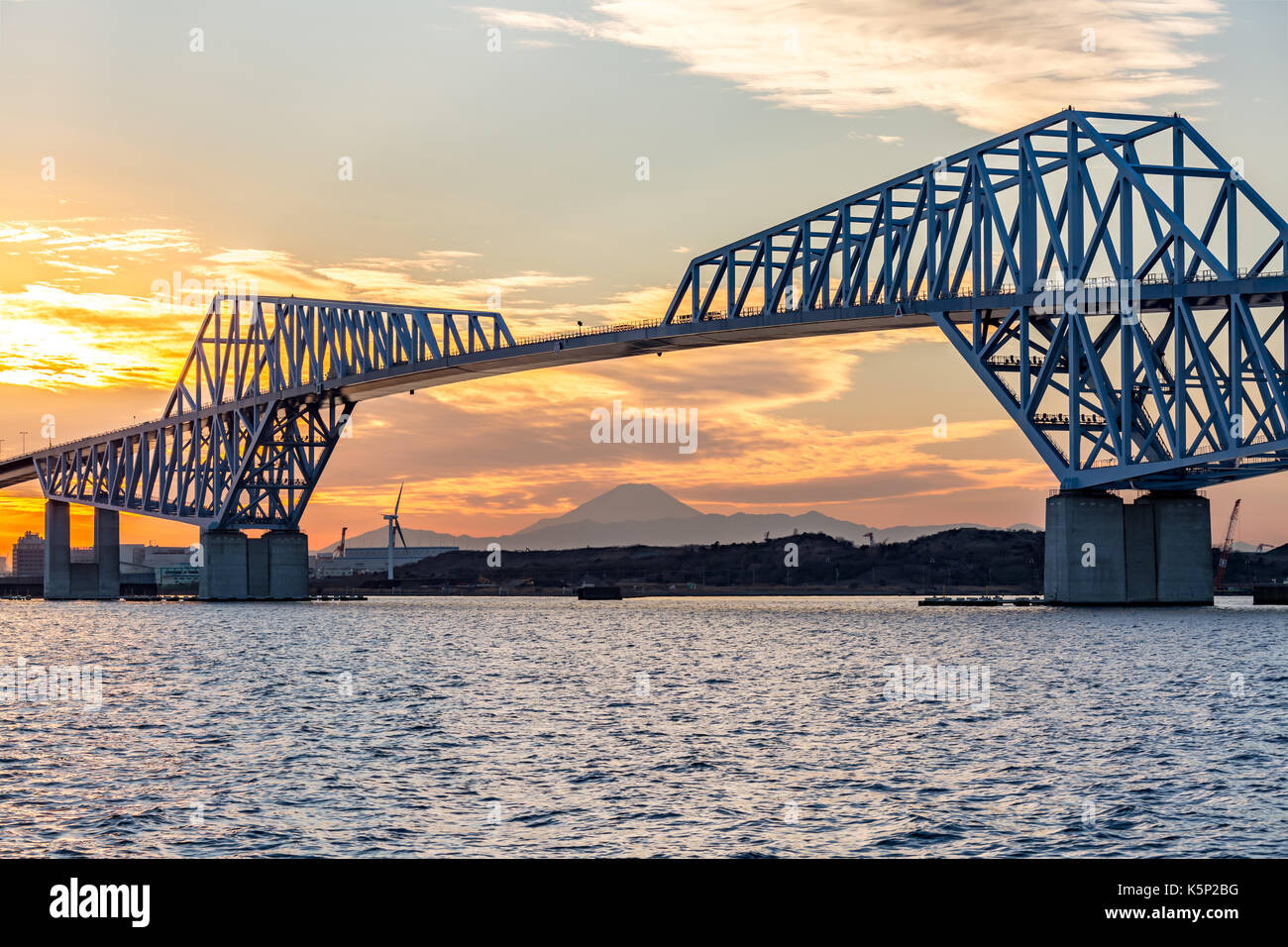 Tokyo landmark , Tokyo Gate Bridge in Tokyo Japan Sunset Stock Photo ...