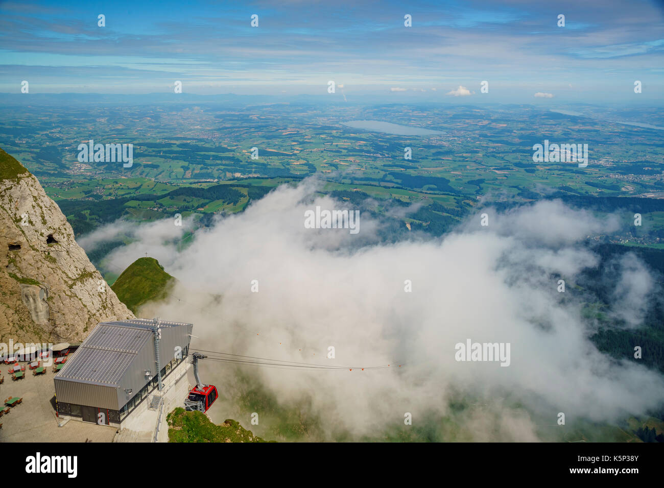 The new and beautiful aerial cable car - Dragon Ride at Mount Pilatus ...