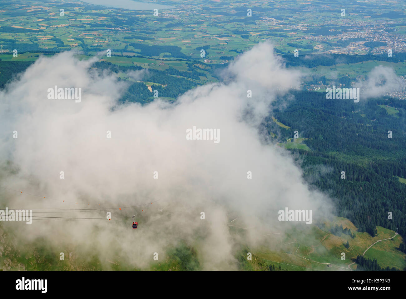 The new and beautiful aerial cable car - Dragon Ride at Mount Pilatus ...