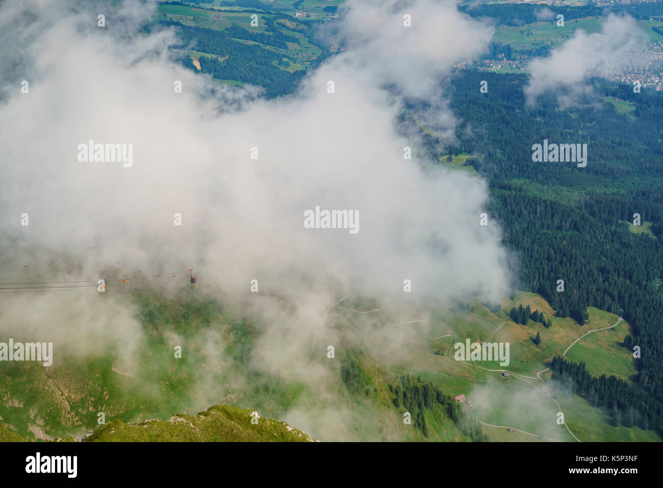 The new and beautiful aerial cable car - Dragon Ride at Mount Pilatus ...