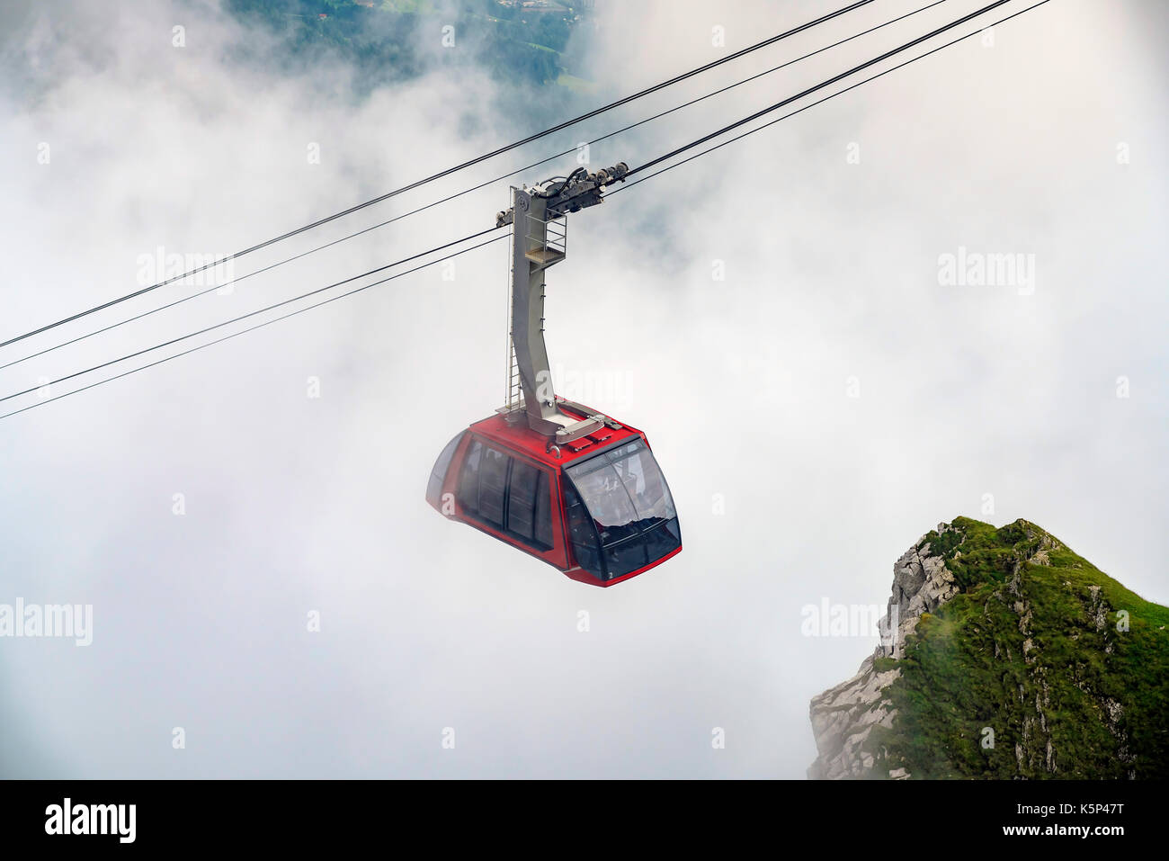 The new and beautiful aerial cable car - Dragon Ride at Mount Pilatus ...