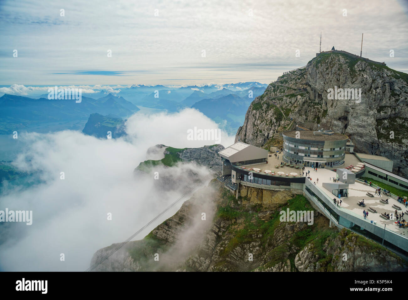 The new and beautiful aerial cable car - Dragon Ride at Mount Pilatus ...