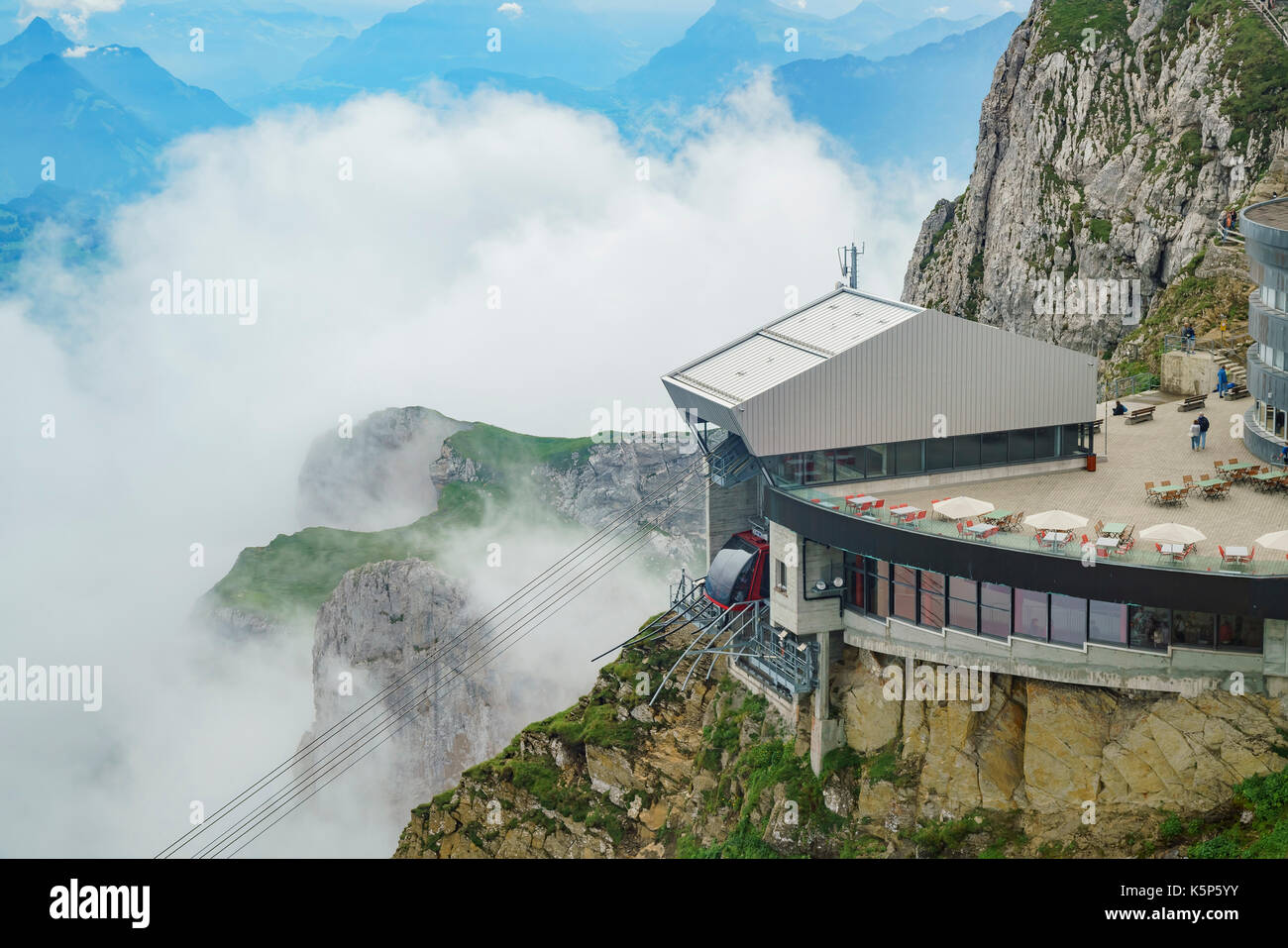 The new and beautiful aerial cable car - Dragon Ride at Mount Pilatus ...