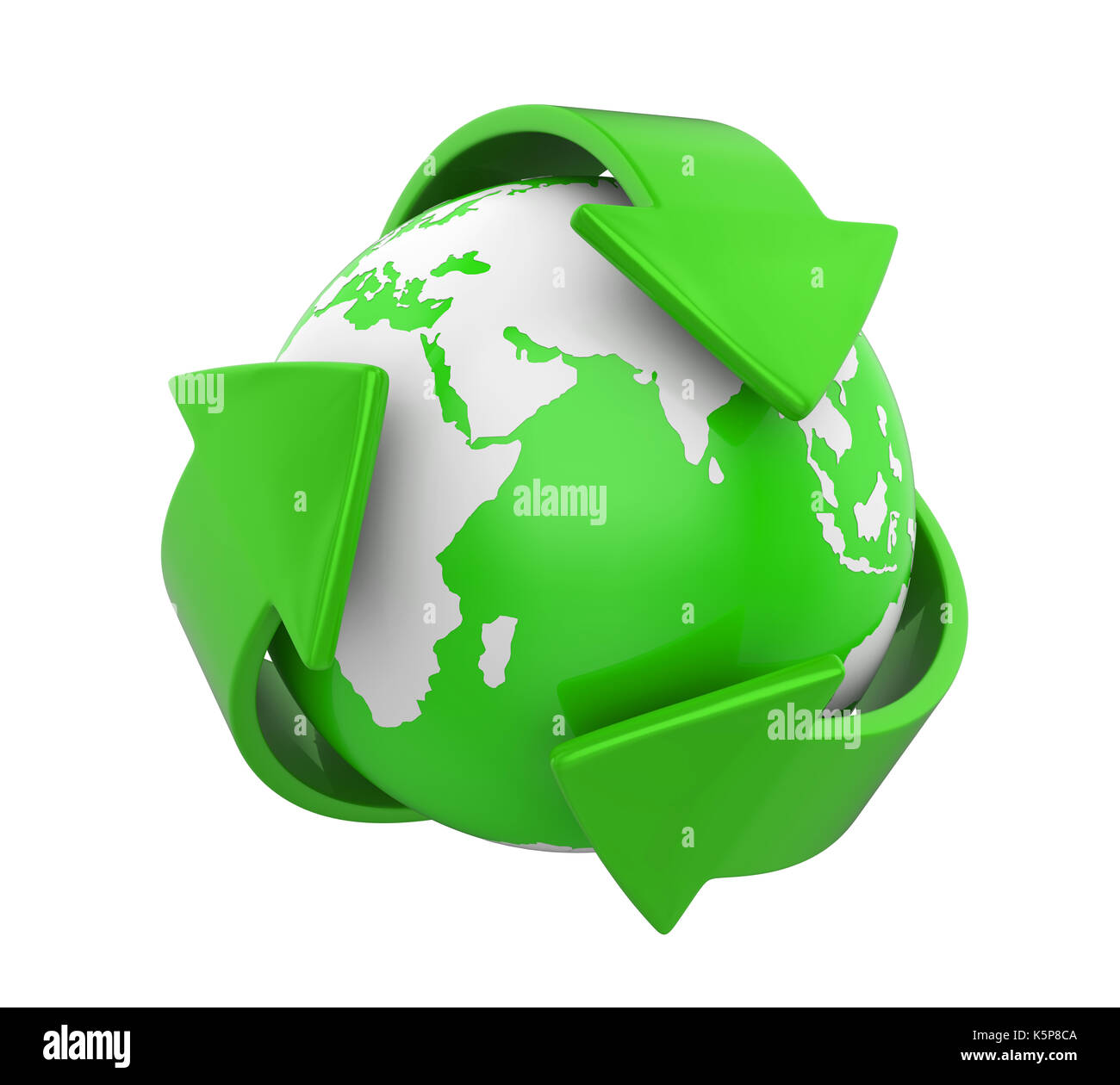 Recycling Arrows Earth Isolated Stock Photo - Alamy