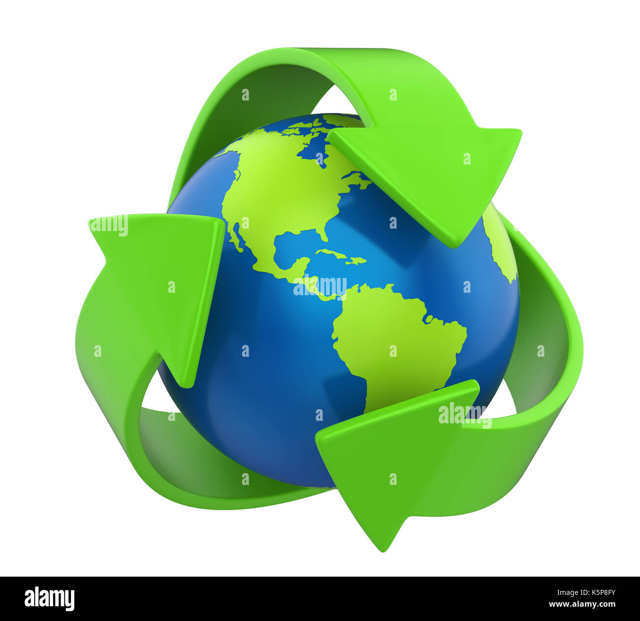 Recycling Arrows Earth Isolated Stock Photo - Alamy