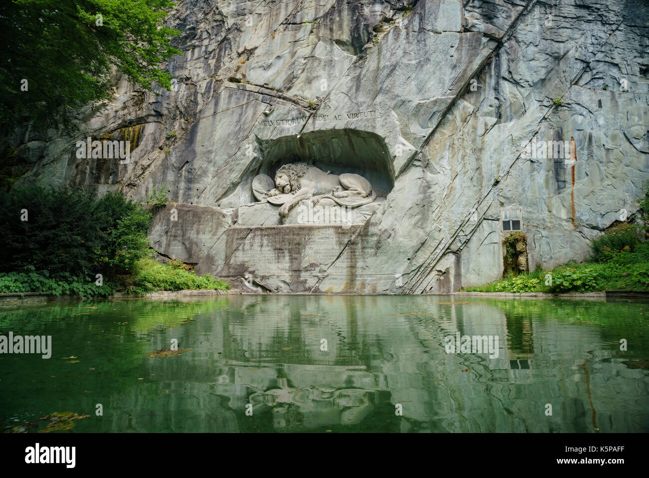 The famous Lion Monument at Lucerne (Luzern), Switzerland Stock Photo ...
