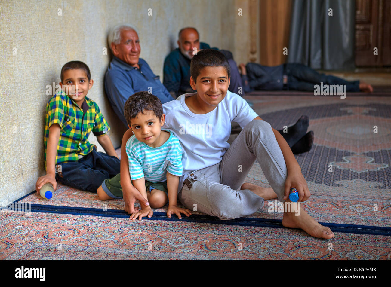 Fars Province, Shiraz, Iran - 18 april, 2017: Group portrait of Iranian ...