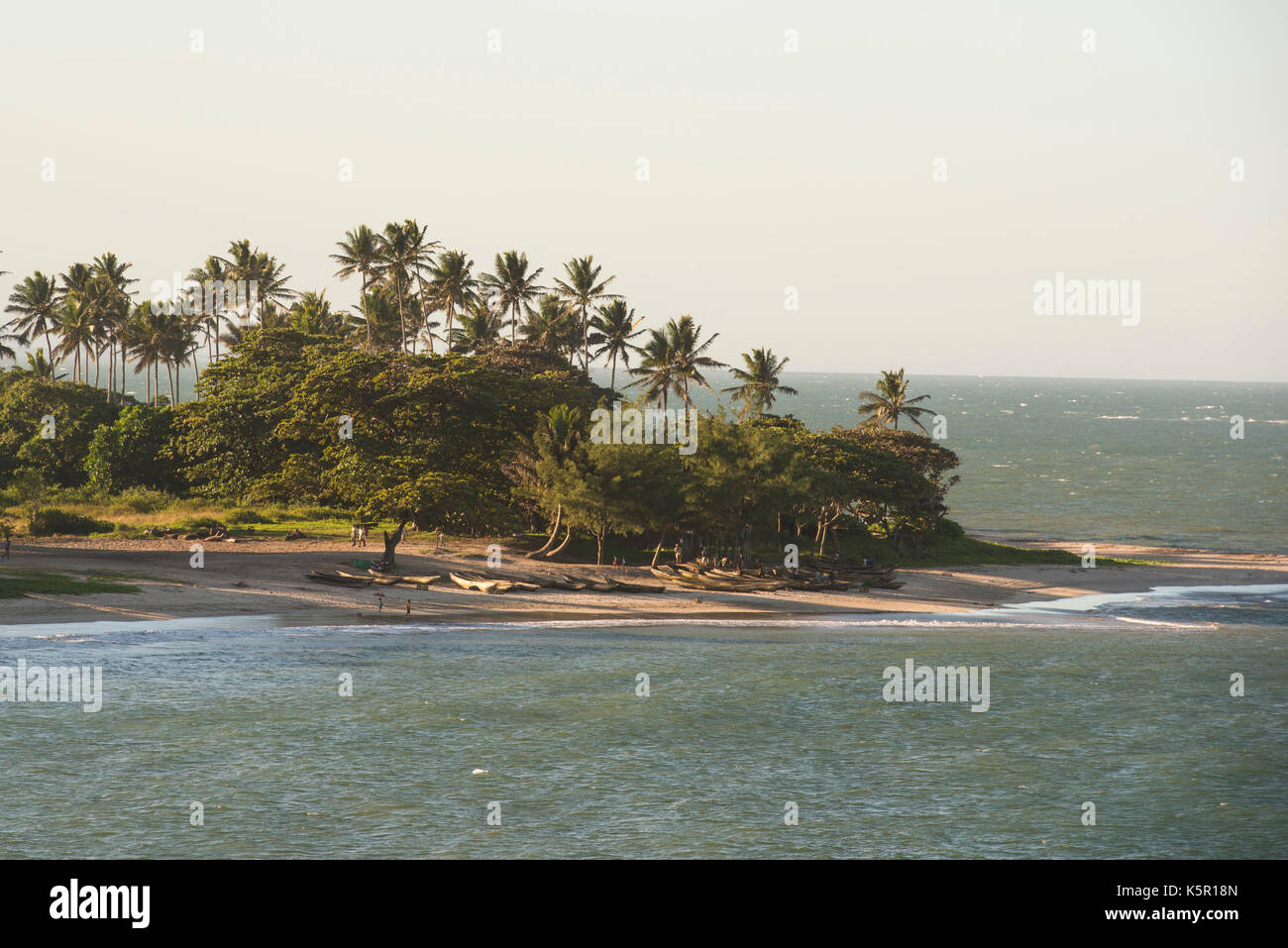 Fishing canoes lying on the beach, Manafiafy Beach and Rainforest Lodge ...