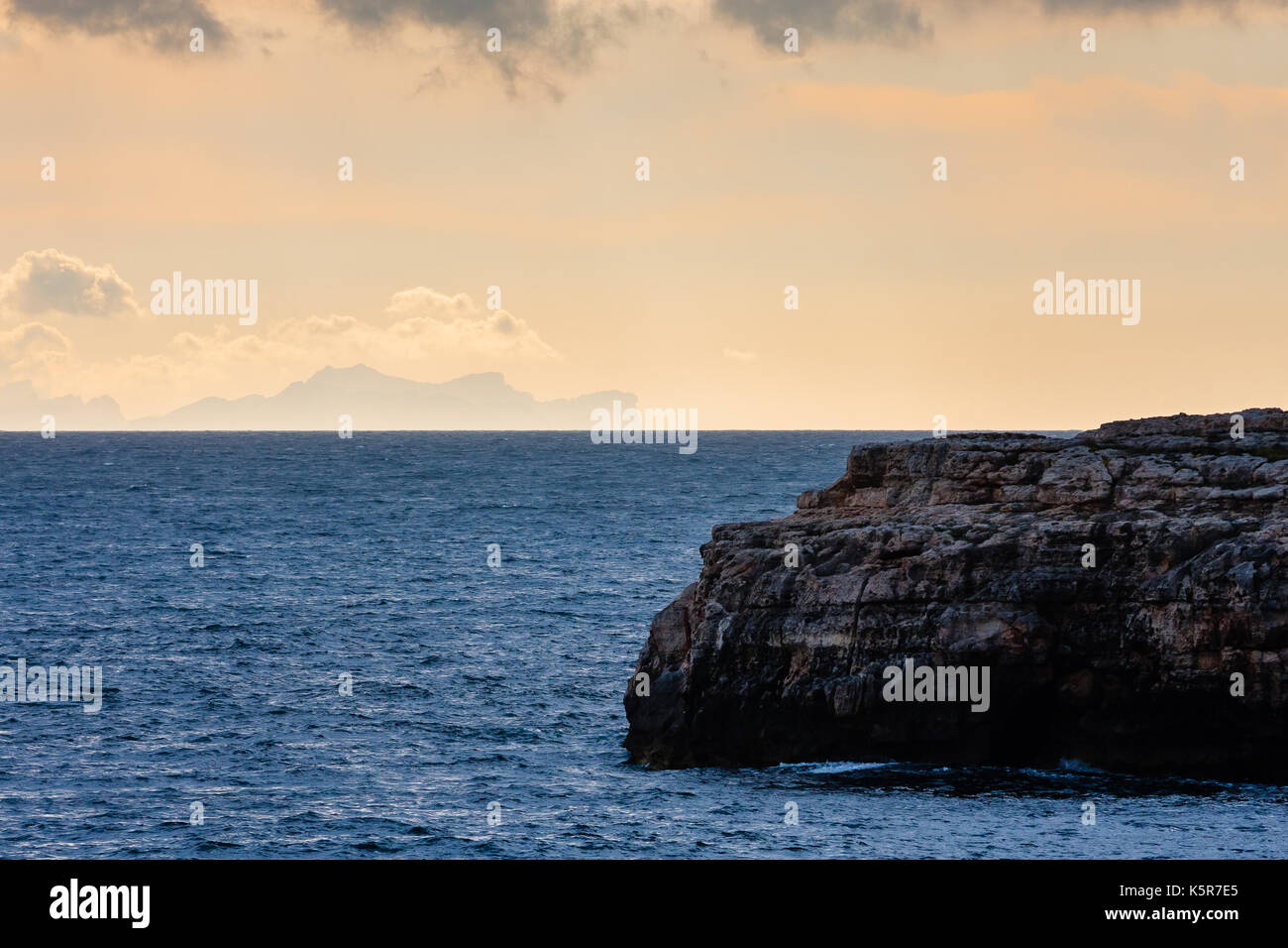 Mallorca view from Menorca island Stock Photo - Alamy