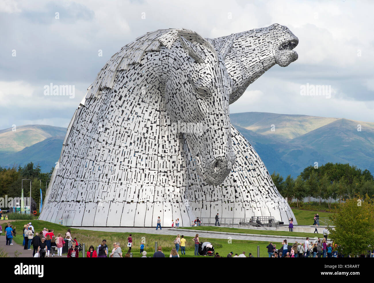 The Kelpies at The Helix Park with the Forth & Clyde canal behind by ...