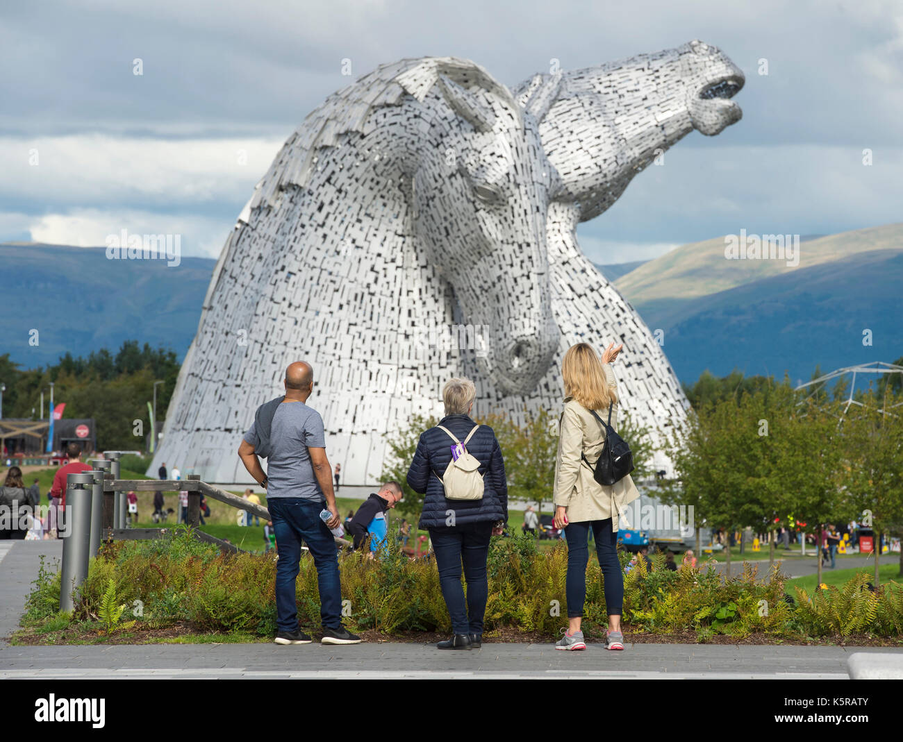 The Kelpies at The Helix Park with the Forth & Clyde canal behind by ...