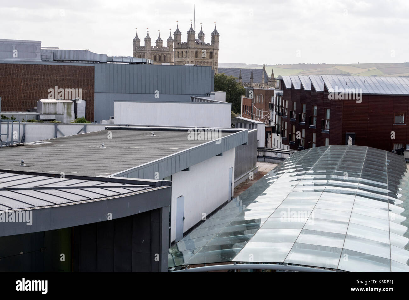 Exeter cathedral aerial hi-res stock photography and images - Alamy