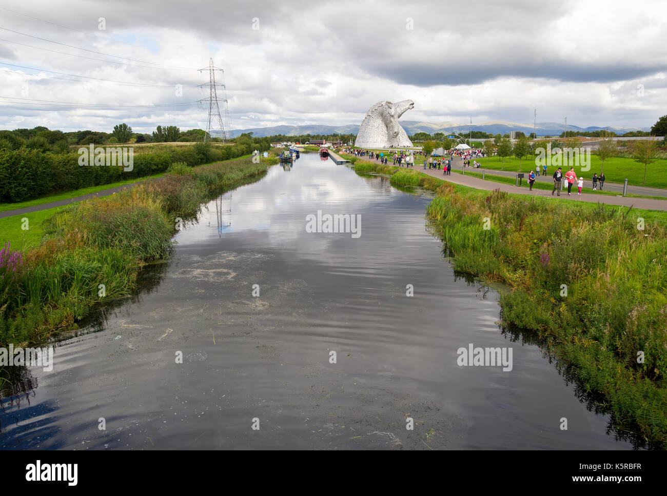 The Kelpies at The Helix Park with the Forth & Clyde canal behind by ...