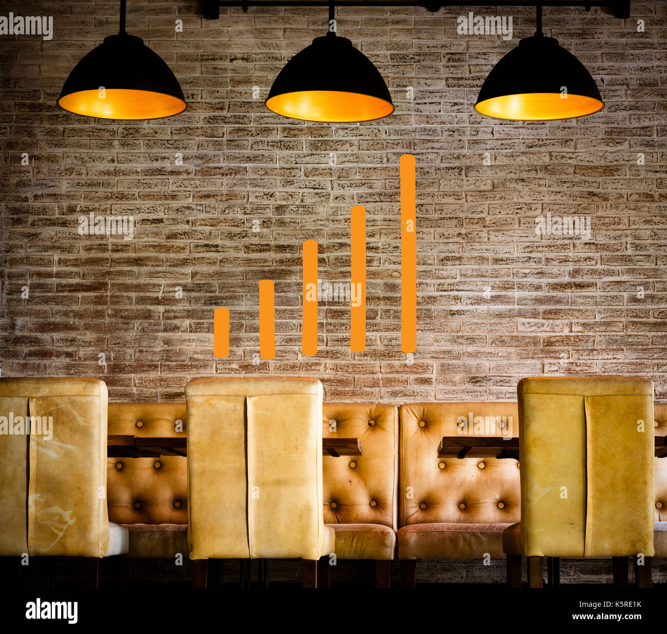Graph chart written on vintage brick wall Stock Photo - Alamy