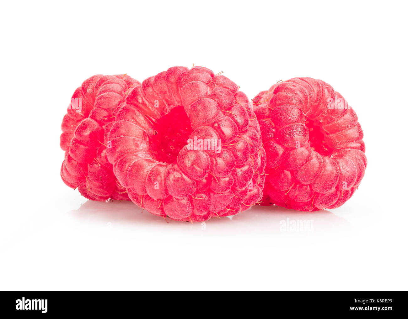 Fresh Red Raspberry Isolated on White Background with Clipping Path in ...