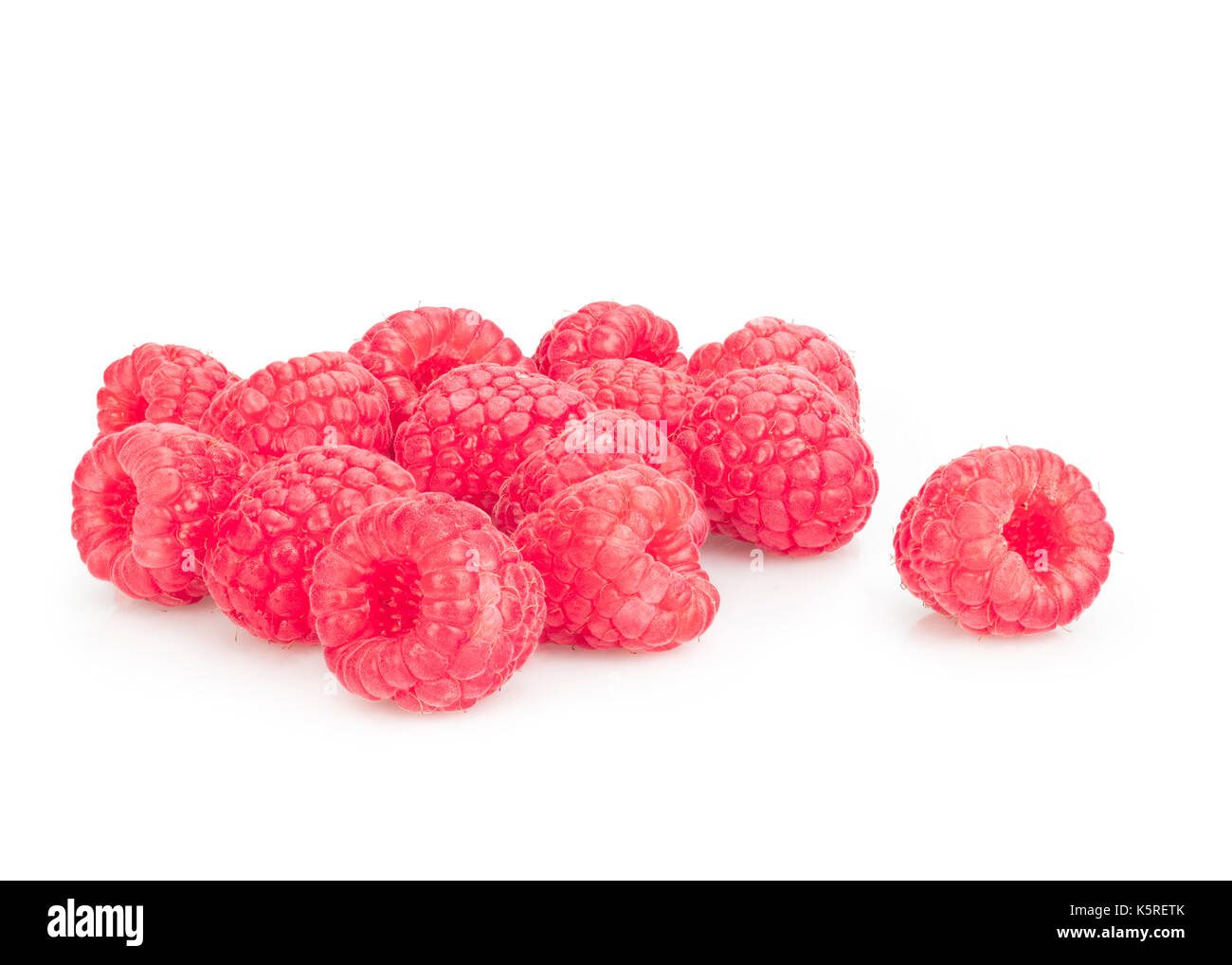 Fresh Red Raspberry Isolated on White Background with Clipping Path in ...