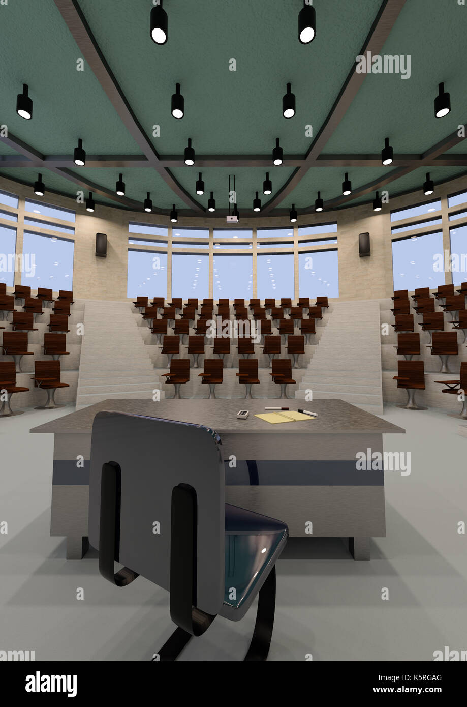 3D rendering of a lecture hall interior Stock Photo - Alamy