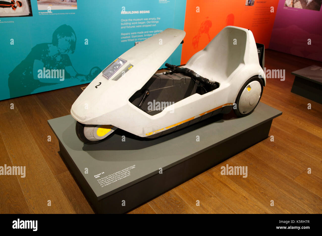 Sinclair C5 battery powered electric vehicle 1985, Weston-super-Mare ...