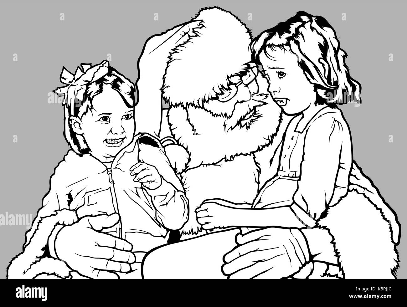 Santa Claus with Kids Stock Vector Image & Art - Alamy