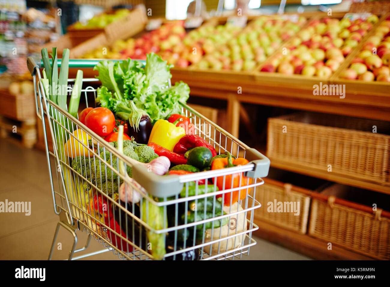 Vegetables in cart Stock Photo - Alamy