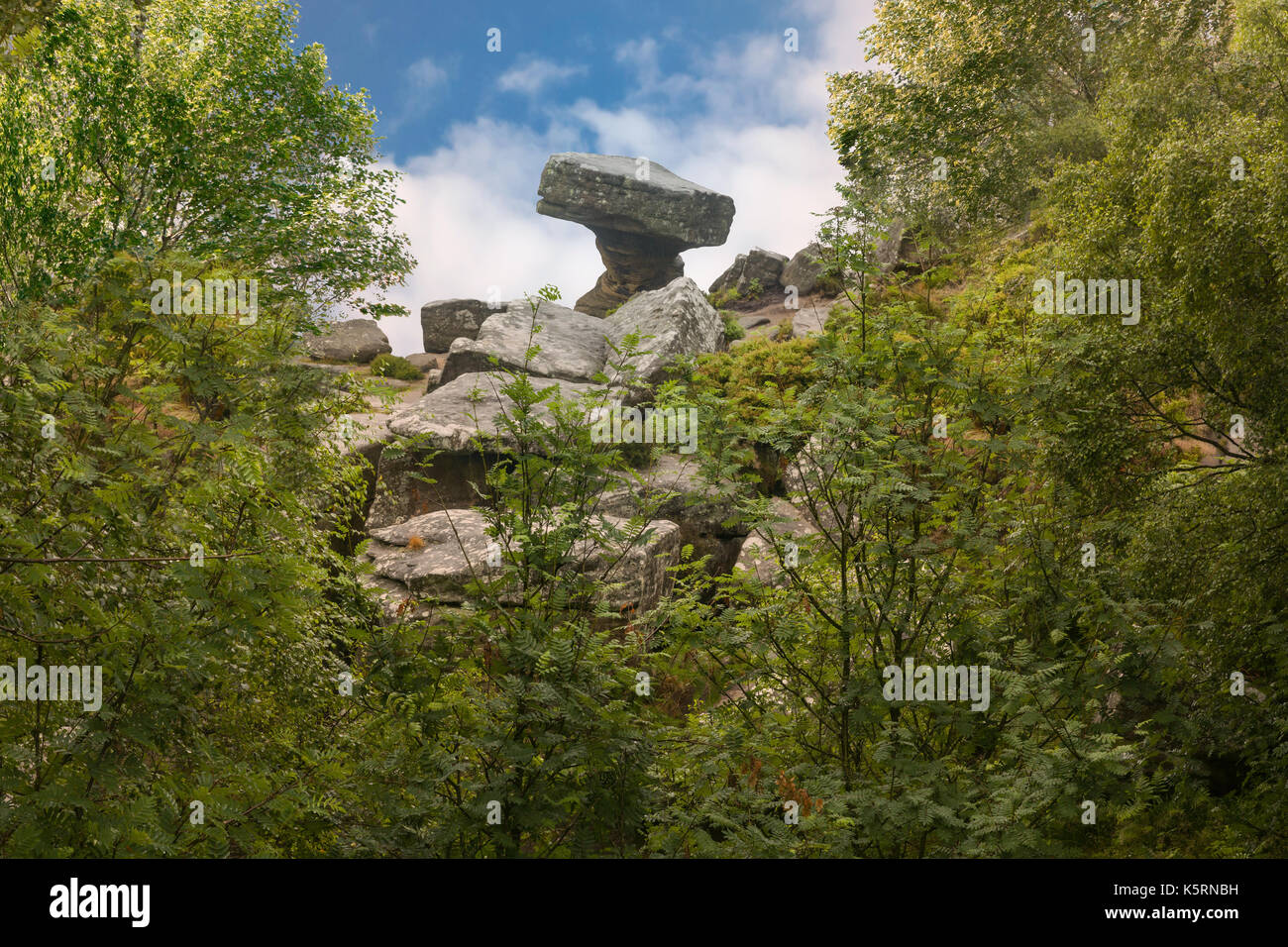 Druids writing desk at Brimham Rocks, Harrogate, North Yorkshire Stock ...