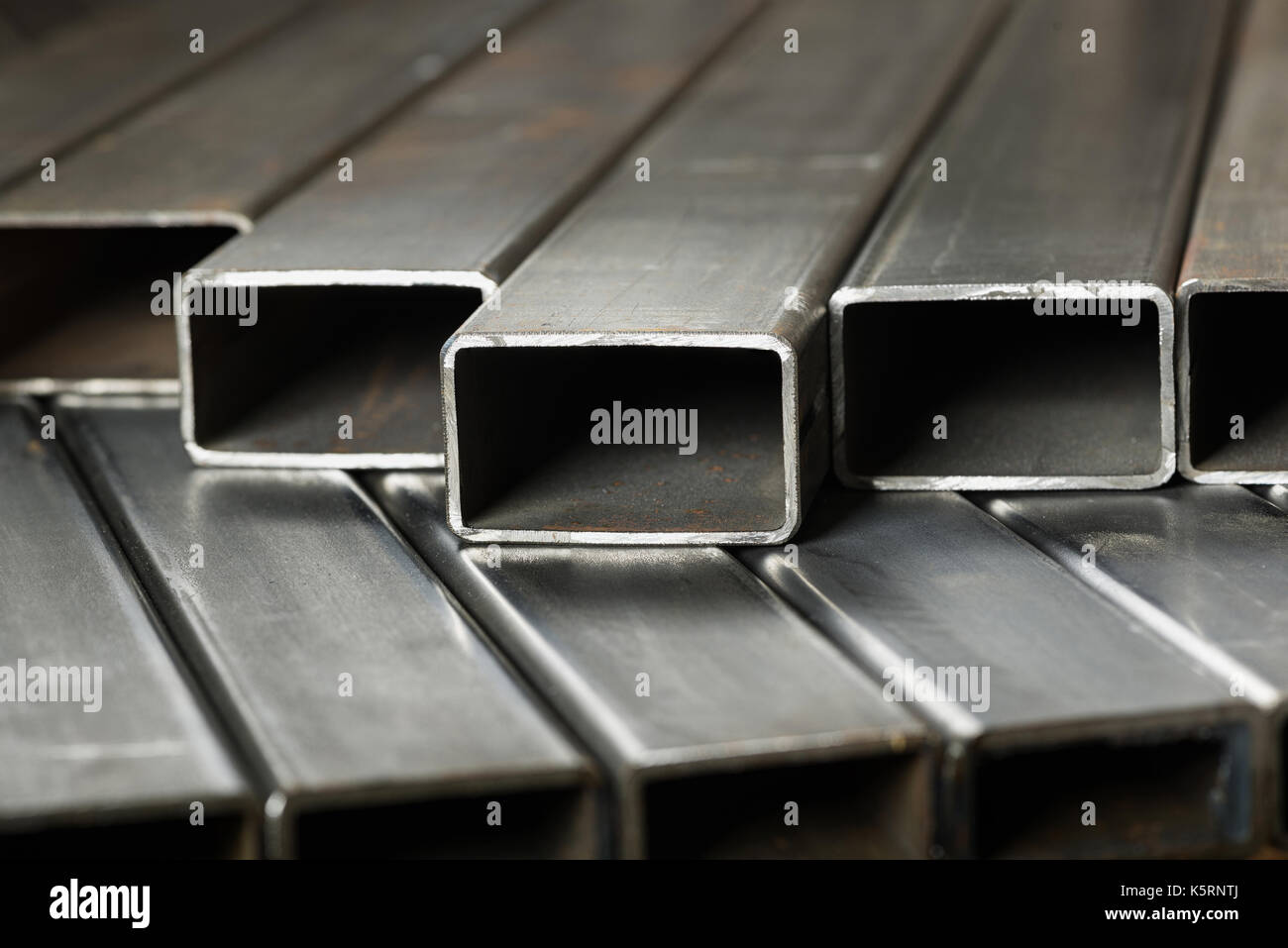 Rectangular metal pipes . Steel materials, construction supplies Stock ...